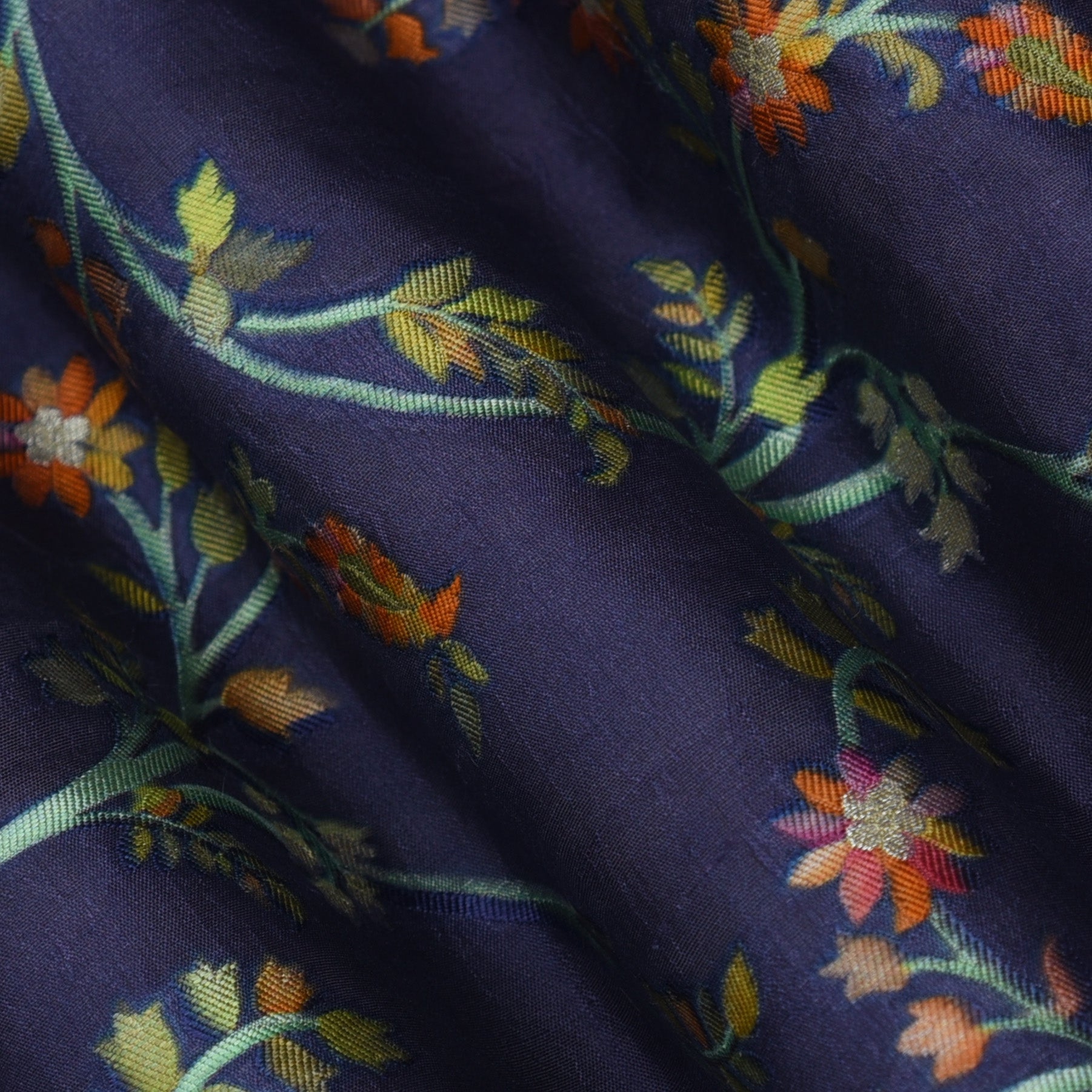 Blue Color Dupion Tasar Brocade Fabric – KC Creations